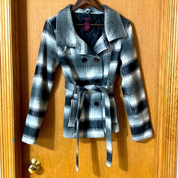 Neu Look | Jackets & Coats | Plaid Pea Coat | Poshmark